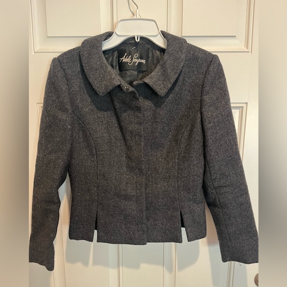 Adele Simpson | Jackets & Coats | Vintage Adele Simpson Gray Jacket ...